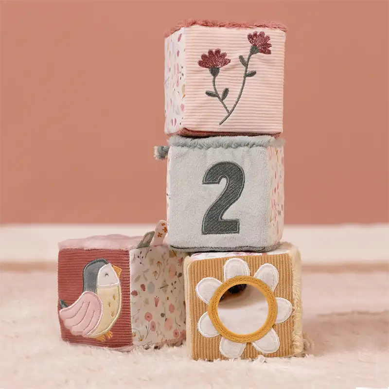 Little Dutch Soft & Sensory Activity Cubes - Flowers & Butterflies ...
