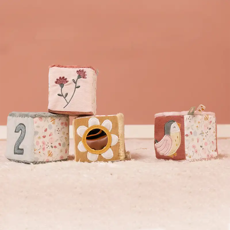 Little Dutch Soft & Sensory Activity Cubes - Flowers & Butterflies ...