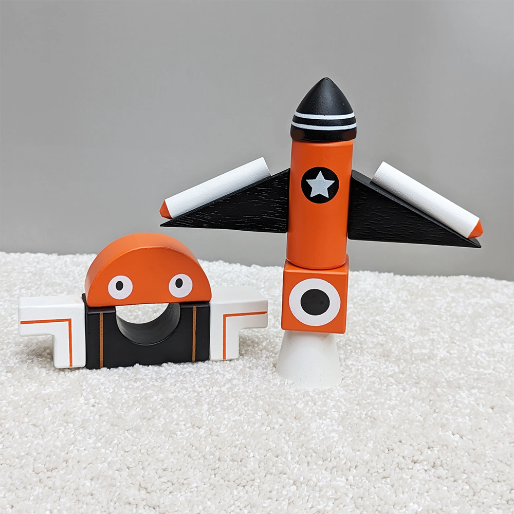 Tender Leaf Galaxy Magblocs Space Wooden Blocks – Zidar Kid