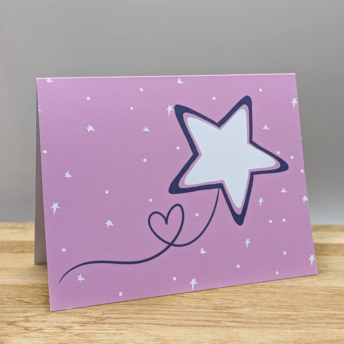 Shooting Star Greeting Card Pink by Elena – Zidar Kid