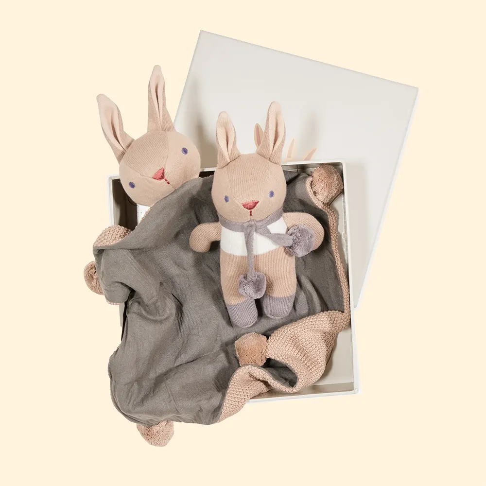 ThreadBear Baby Gift Set Baby Threads Taupe Bunny – Zidar Kid