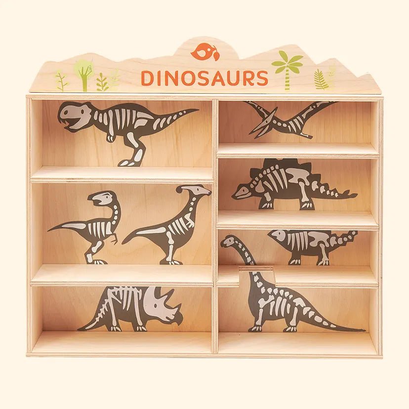 Tender Leaf 8 Wooden Dinosaurs & Shelf – Zidar Kid